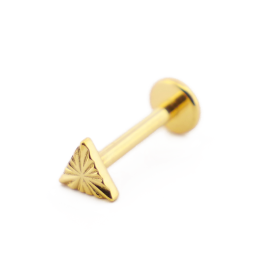 Labret Titane PVD Gold Interne Stérile motif Triangle Strié | Itc