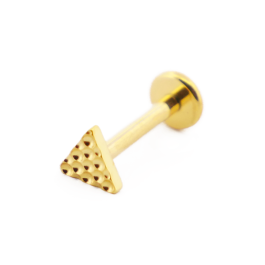 Labret Titane PVD Gold Interne Stérile motif Triangle Martelé | Itc