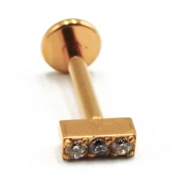 Labret doré 3 strass | Itc