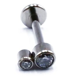 Labret Titane Interne Stérile motif 2 Strass Rond | Itc