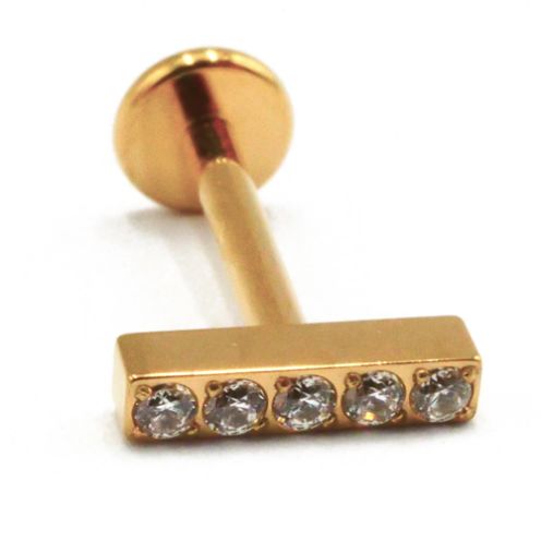 Labret doré 5 strass | Itc